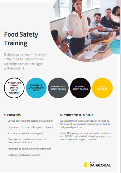 e-Book: Food Safety Training Solutions | Intertek SAI Global Australia